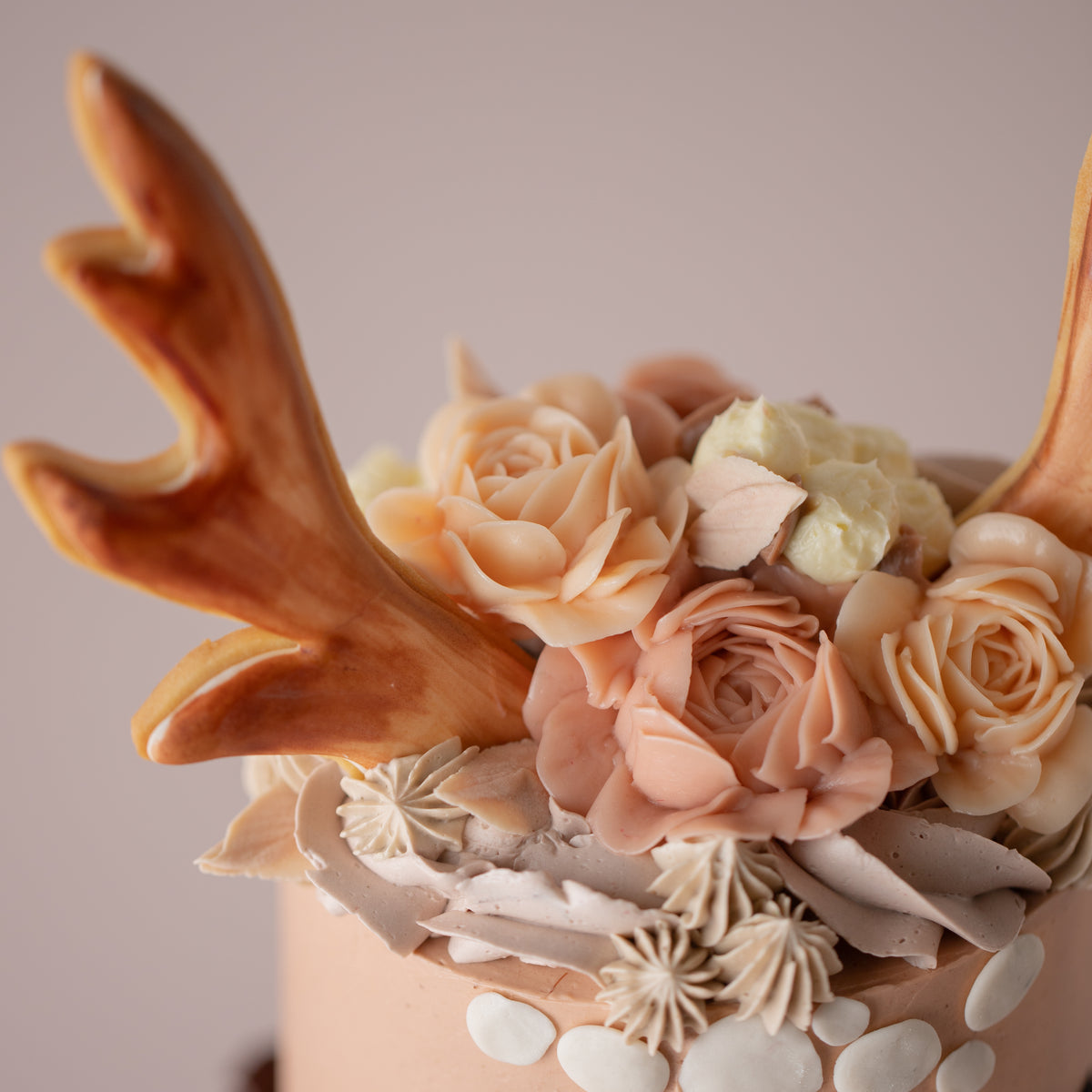 Two tier Rustic Deer Cake – Yume Patisserie